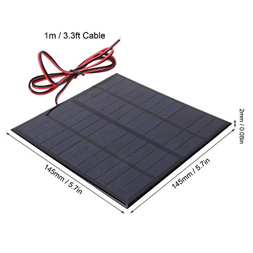 FECAMOS Solar Battery Charger 12 Volt 3W, Waterproof Polycrystalline Solar Panel Charger with Cable for Chicken Coops, Greenhouses, Sheds,Pet Houses DIY Projects