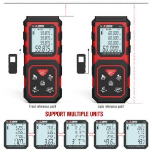 KEYFINOOL Laser Measurement Tool: 196Ft Laser Distance Measure with Enhanced ±1.5mm Accuracy, M/in/Ft Unit Switching, IP54 Shockproof, Area/Volume/Pythagoras