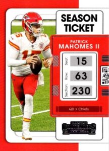 2021 panini contenders season ticket #47 patrick mahomes ii kansas city chiefs official nfl football trading card