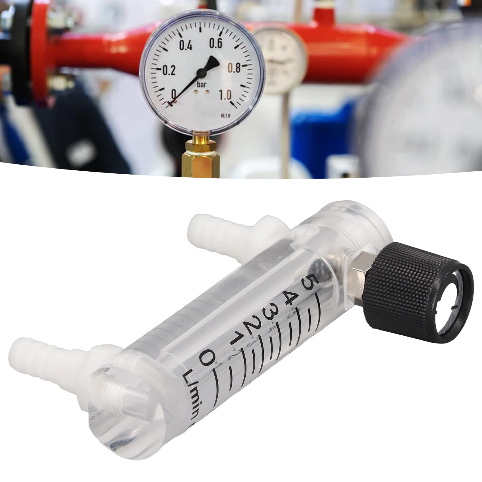 0‑5LPM Panel Type Air Flowmeter Adjustable Air Flow Meter Oxygen Gas Flowmeter Regulator