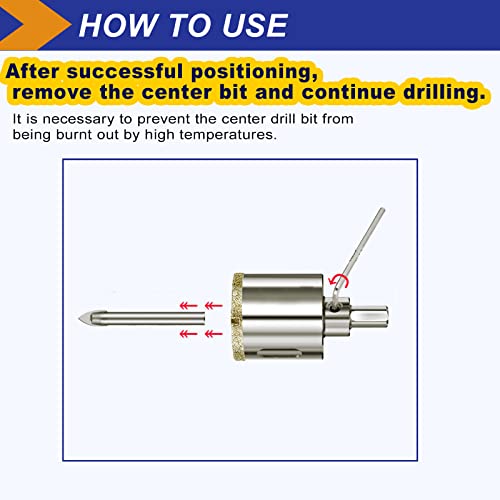 1 1/4 Inch (32mm) Diamond Hole Saw with Center Pilot Bit, 2 PCS DaduoRi 1.25 Inch Tile Tip Coated Hole Saw with Guiding Drill Bit for Glass, Porcelain Tile,Ceramics, Marble and Granite