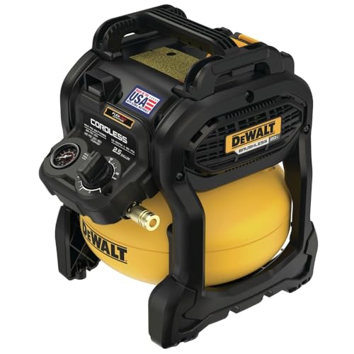 DEWALT 20V MAX* Portable Cordless Air Compressor Kit, 2.5 Gallons, 140 PSI, Brushless with Battery & Charger (DCC2520T1)