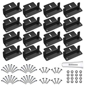 solar panel mounting bracket aluminum solar panel z brackets roof solar panel bracket for rv, boat, wall, caravans, yacht and other off gird installation, set of 16 units, black