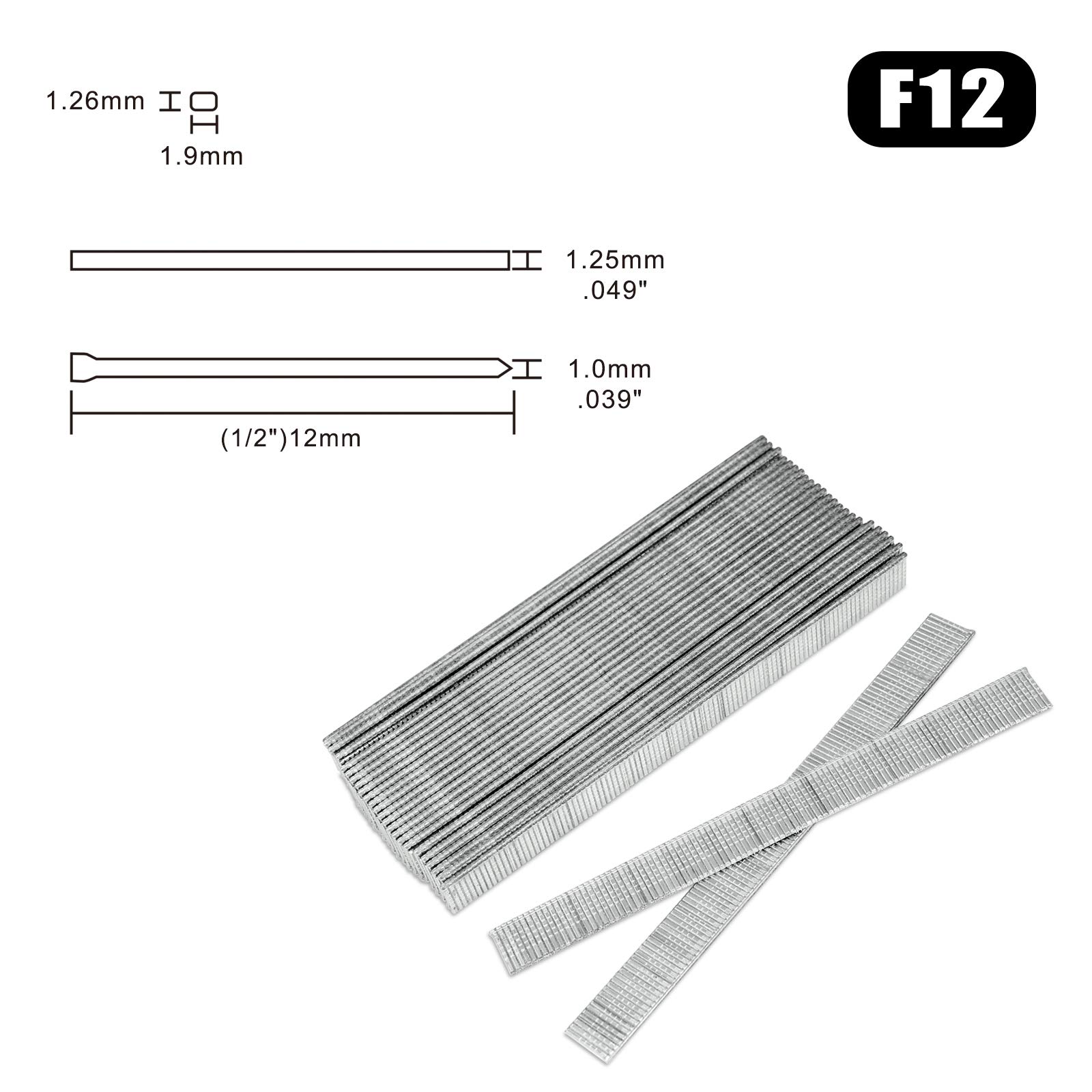 18 Gauge 1/2-Inch Brad Nails - 5,000 Count - F12 Galvanized Finish Nails for 18GA Brad Nailers