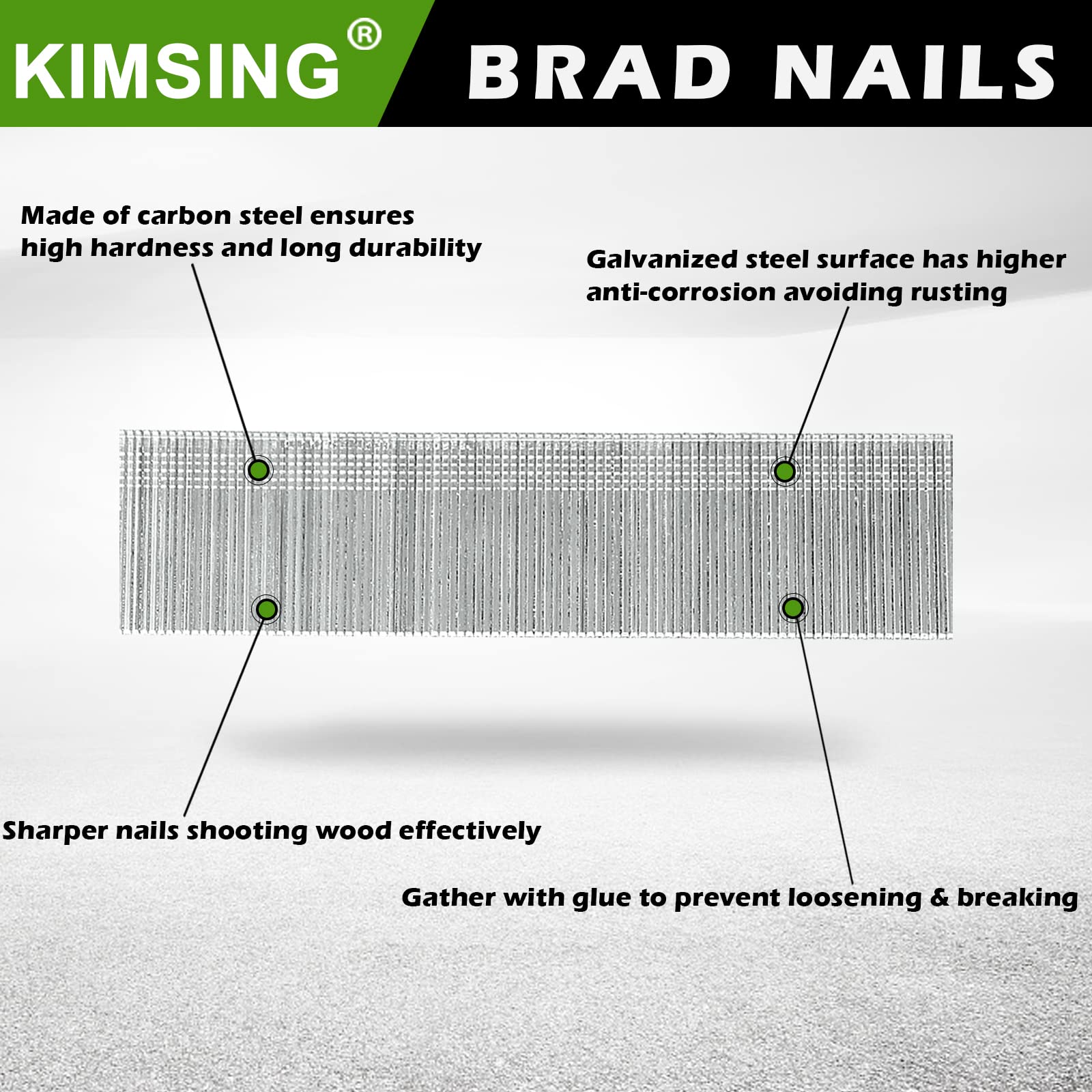 18 Gauge 1/2-Inch Brad Nails - 5,000 Count - F12 Galvanized Finish Nails for 18GA Brad Nailers