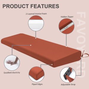 Favoyard Outdoor Bench Cushion 48 x 16 Inch Waterproof Patio Furniture Cushions Seat Cushion/Back Cushion Dual Purpose 3-Year Color Fastness Garden Sofa Settee Couch Swing Lumbar Pads, Spice