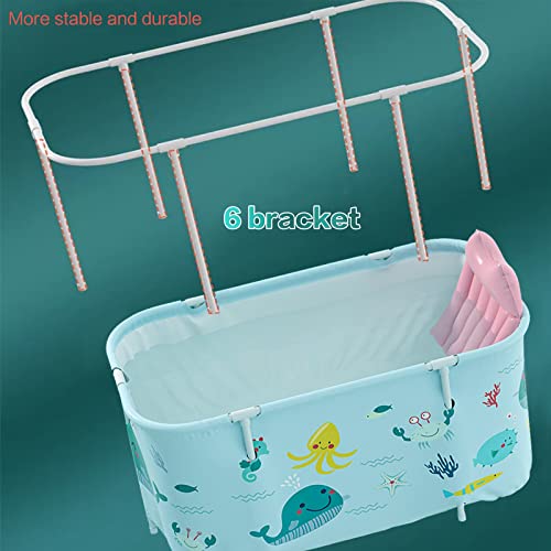 Portable Bathtub for Adult, Foldable Soaking Freestanding Collapsible Tub for Shower, Cold Plunge Tub for Ice Bath,Hot Bath Tub, SPA Bath Tub with Inflatable Pillow,Seat for Bathroom