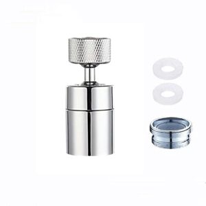 sink faucet aerator, 1.8 gpm extra big angle rotate kitchen sink aerator sprayer head 360 degree swivel kitchen sink sprayer attachment-55/64 inch-27uns female thread-chrome (metal embossing, silver)…