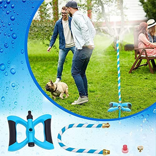 YuYo Misters for Outside Patio, Portable Mist Stand, Flexible Outdoor Misters, Patio Mister for Backyard Pool BBQ Cooling Kids Water Playing, 1.27FT Adjustable Mist Tube + 3 Brass Mist Nozzles