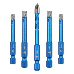 diamond drill bit - brschnitt 1/4 inch masonry drill bits set for porcelain tile ceramic stone granite marble,hex shank diamond hole saw drill bit(5pcs/pack).