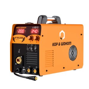 mig welder machine 200amp 110/220v dual voltage,flux mig gas gasless mig welding machine mig/lift tig/arc 5 in 1 multiprocess aluminum mig welder, spool gun compatible