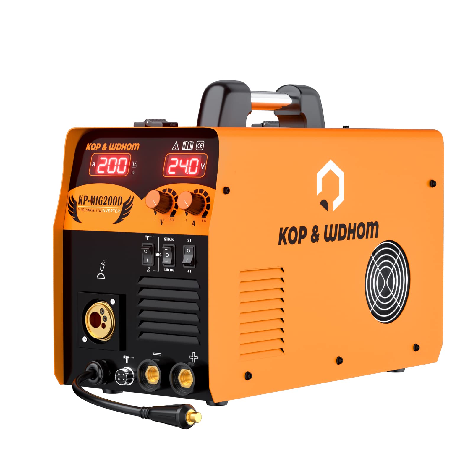 MIG Welder Machine 200Amp 110/220V Dual Voltage,Flux MIG Gas Gasless MIG Welding Machine MIG/Lift TIG/ARC 5 in 1 Multiprocess Aluminum MIG Welder, Spool Gun Compatible