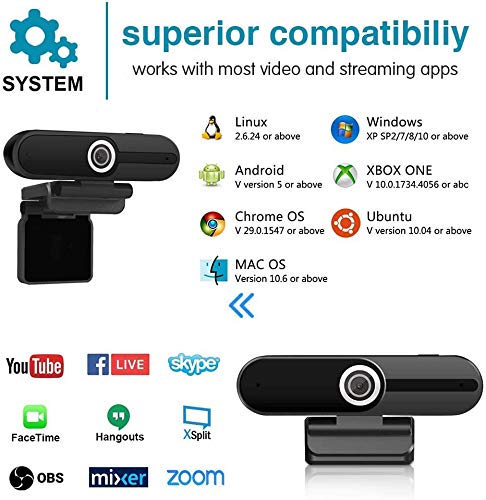 4K Webcam, HD Webcam 8MP- Laptop PC Desktop Computer Web Camera with Microphone, USB Webcams for Video Calling Recording Streaming Video Conference, Webcam with Mini Tripod,Privacy Shutter.