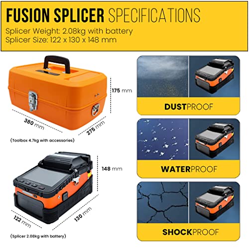 QIIRUN Fusion Splicer AI-6C SM&MM Automatic Fiber Optic Fusion Splicer Kit Core Alignment with 6 Motors Fiber Splicer Machine 8s Splicing 18s Heating