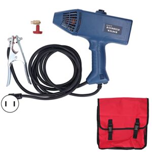 Portable Electric Welding Machine, One Button Free Adjustment Handheld Small Welder HD Backlight Display Welding Gun with Welding Nozzle and Storage Bag for Stainless Steel, Alloy Steel(US Plug 110V)