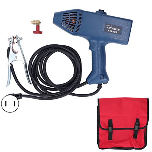 Portable Electric Welding Machine, One Button Free Adjustment Handheld Small Welder HD Backlight Display Welding Gun with Welding Nozzle and Storage Bag for Stainless Steel, Alloy Steel(US Plug 110V)