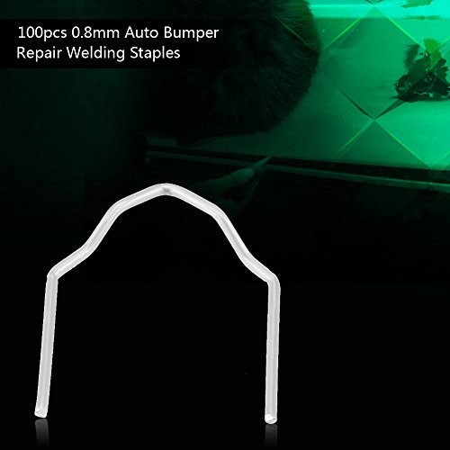 Plastic Welder Staples, hot Staples 100pcs 0.8mm Auto Bumper Repair Pre Cut Welding Staples Repair Tool Kit S Style df 800zc(V Type 0.8mm 100PCS)