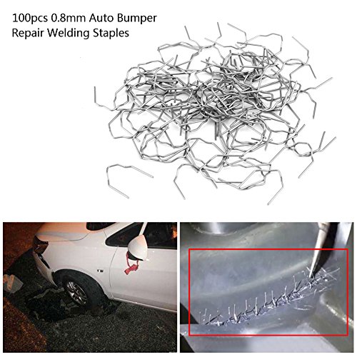 Plastic Welder Staples, hot Staples 100pcs 0.8mm Auto Bumper Repair Pre Cut Welding Staples Repair Tool Kit S Style df 800zc(V Type 0.8mm 100PCS)