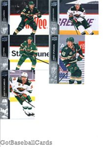 2021-22 upper deck complete (series 1 & 2) minnesota wild veteran team set of 12 cards: marcus foligno(#88), jordan greenway(#89), kirill kaprizov(#90), zach parise(#91), jared spurgeon(#92), mats zuccarello(#93), jonas brodin(#338), matt dumba(#339), joe