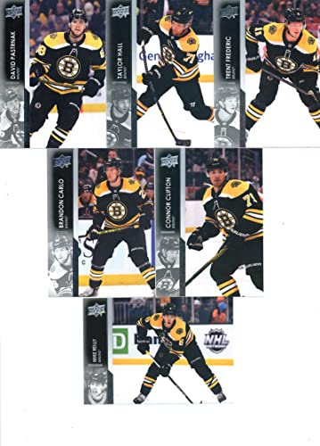 2021-22 Upper Deck Series 2 Boston Bruins Veteran Team Set of 6 Cards: Brandon Carlo(#263), Connor Clifton(#264), Trent Frederic(#265), Taylor Hall(#266), David Pastrnak(#267), Mike Reilly(#268) - GotBaseballCards