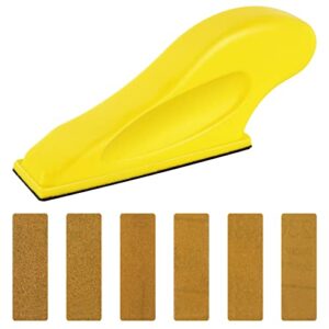 mini sander kit, micro sanding tools for small projects, small detail handle sanding for tight narrow spaces&diy crafts, sandpaper of 6 grits-60 pcs for wood working, car finishing &metal polishing