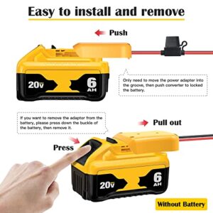 2 Packs Power Wheel Adapter for Dewalt 20V Battery Adapter Power Wheels Battery Converter Kit with Fuses & Wire Terminals, 12AWG Wire, Power Connector for DIY Rc Car Toys, Robotics and Rc Truck