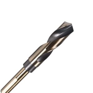 Reduced Shank Twist Drill Bits, 24 mm Cutting Diameter High Speed Steel, Gold and Black Coated Drilling Bits, 10mm Dia. 3-Flats Reduced Shank Twist Drill (24 mm)