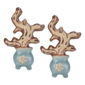 patikil ceramic tree branch #e, 2 pack artificial trunk for succulent planter flower pot micro landscape