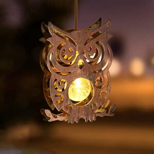 EASYBUY Solar Owl Wind Chimes Outdoor,Solar Wind Chimes for Outside,Hanging Lights Warm LED Garden Patio Yard Decor,Gardening Gifts for Wife Mother Grandmom,Christmas Yard Decorations …