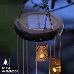 EASYBUY Solar Owl Wind Chimes Outdoor,Solar Wind Chimes for Outside,Hanging Lights Warm LED Garden Patio Yard Decor,Gardening Gifts for Wife Mother Grandmom,Christmas Yard Decorations …