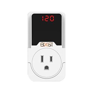 bxst 140j surge protector voltage protector one outlet plug surge protector for refrigerator/air-conditioner/fridge home/office/travel portable led adjustable buttons120v