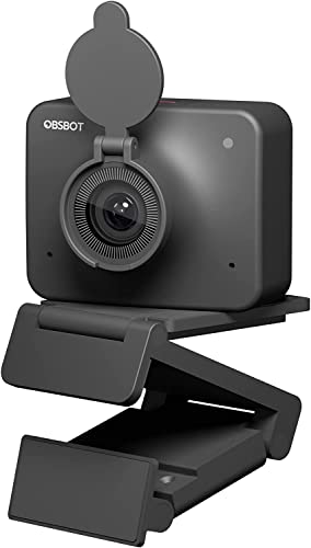 OBSBOT Meet 1080P 60FPS Webcam, Full HD Auto-Focus & AI-Powered Framing Computer Camera, Background Replacement, HDR, Adjustable FOV, Webcam for Conferencing, Video Calling, Live Sreaming, PC, Laptop