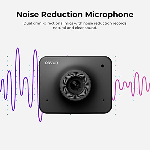 OBSBOT Meet 1080P 60FPS Webcam, Full HD Auto-Focus & AI-Powered Framing Computer Camera, Background Replacement, HDR, Adjustable FOV, Webcam for Conferencing, Video Calling, Live Sreaming, PC, Laptop