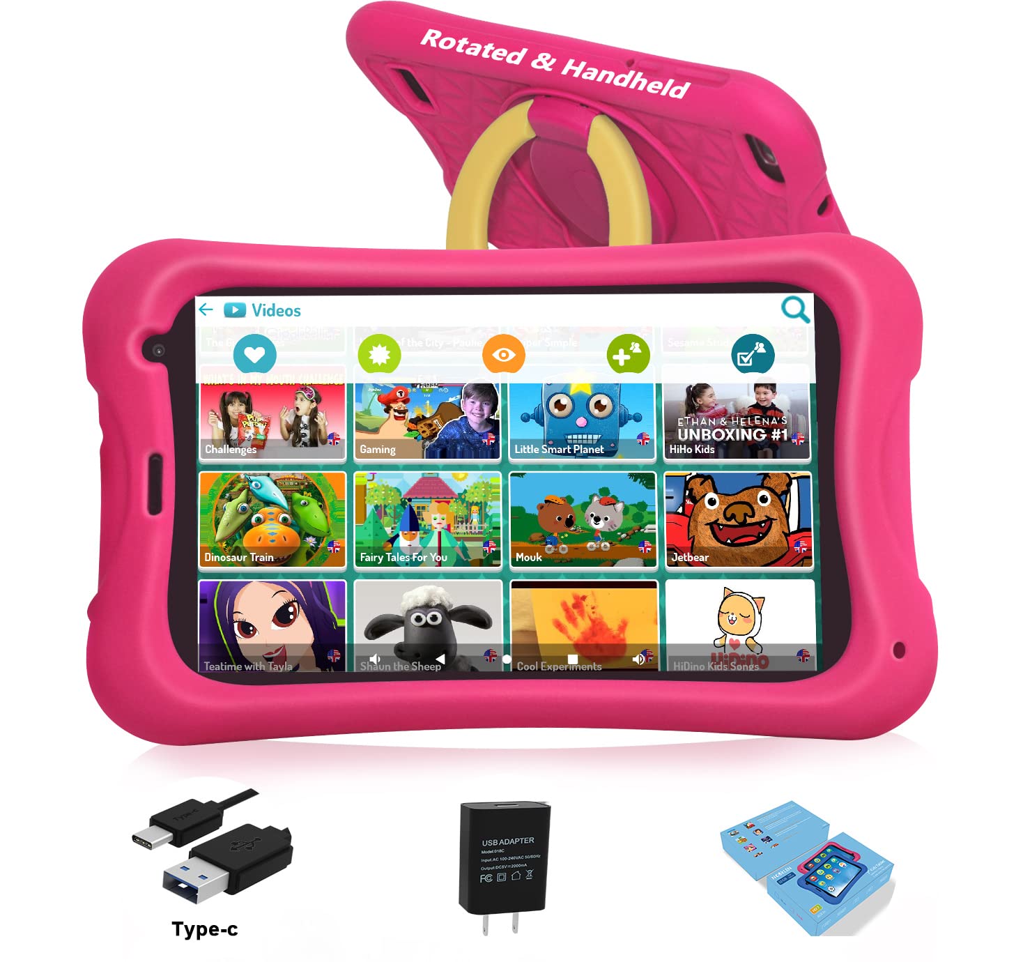 NOBKLEN Kids Tablet 7 Inch Tablet - 2GB RAM and 32GB Storage, 3000mAh Battery, Dual Cameras, and Parental Controls