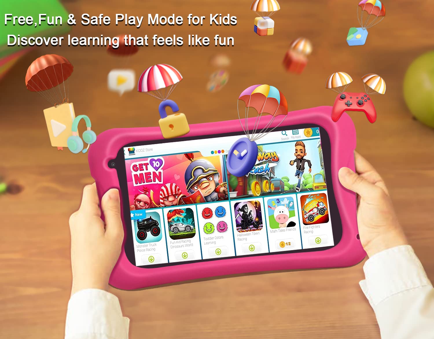 NOBKLEN Kids Tablet 7 Inch Tablet - 2GB RAM and 32GB Storage, 3000mAh Battery, Dual Cameras, and Parental Controls