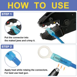 haisstronica Crimping Tool for Heat Shrink Connectors Set with 280PCS AWG 22-10 Marine Grade Heat Shrink Wire Connectors and Wire Stripper