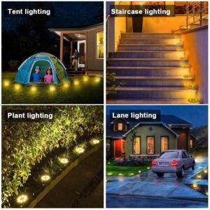 Solar Powered Ground lights 12 Pack,Waterproof LED Solar Lights Outdoor Solar Disk Lights Decorative,Solar Garden Lights for Landscape Pathway Patio Yard Walkway Path Lawn Driveway Lighting Warm White