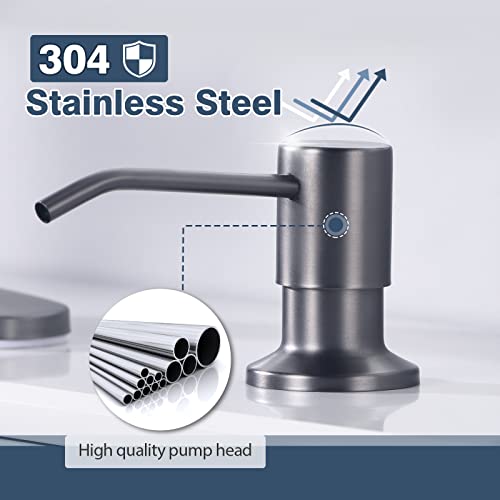 Black Stainless Kitchen Faucet with Pull Down Sprayer WEWE, Single Handle Commercial Modern RV Laundry Stainless Steel Sink Faucet with Soap Dispenser