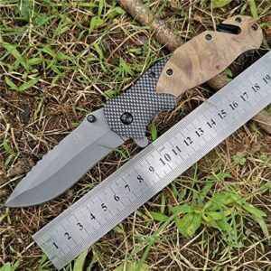 DOOM BLADE 3.35" Blade Pocket Folding Knife with Glass Breaker, Seatbelt Cutter and Pocket Clip,EDC Knife with wood handle Sharp Tactical Camping Survival Hiking Knives (Type1)