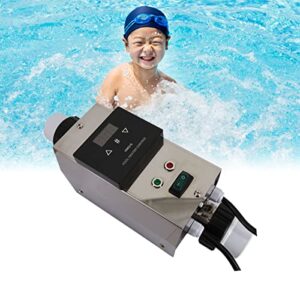 aychlg 3kw 240v mini swimming pool heater built-in circulating water pump control system,for above ground pools,swimming pools, spa pools, and bathtubs,needs electrician to wired to gfci