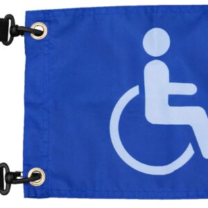 MOTAIN Easy Installation Golf Cart Flag Holder,Elastic Strap Bracket with 6 * 9'' Handicap Flag for Seniors Handicapped Disability