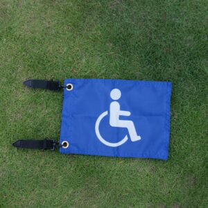 MOTAIN Easy Installation Golf Cart Flag Holder,Elastic Strap Bracket with 6 * 9'' Handicap Flag for Seniors Handicapped Disability