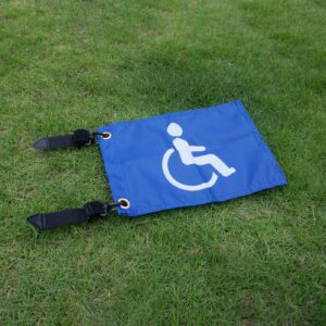 MOTAIN Easy Installation Golf Cart Flag Holder,Elastic Strap Bracket with 6 * 9'' Handicap Flag for Seniors Handicapped Disability