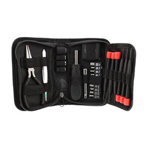 abn 25-piece tri-fold mini tool set for dorm, travel, office, home tool kit with case - basic tool set for home repairs