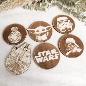 Set of 6 Wood Coasters - Star Wars Collection