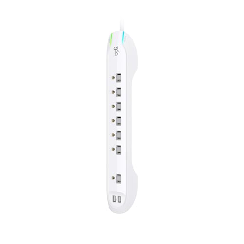 360 Electrical Idealist 2.4 7-Outlet Surge Strip w/ 2.4A 2-Port USB (6ft)