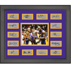 framed 2000 los angeles lakers nba champions team facsimile laser engraved signature auto collage 20x25 basketball photo