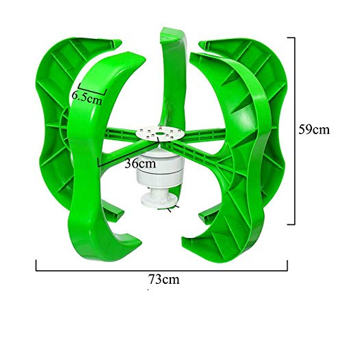 HUIZHITENGDA 2000W 5 Blades Horizontal Wind Turbine Generator,12V 24V 48V No Noise Magnetic Levitation Wind Turbines Generator with Controller for Home Camping (Green),48v