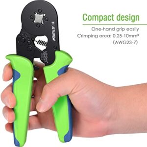 Ferrule Crimping Tool - FORTUNEW® Self-adjustable Wire Crimping Tool Kit AWG 23-7（0.25-10 mm²） with 1200 terminals crimping tool set