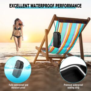 HUANLANG Portable Safe Lock Box with Combination Lock Mini Beach Travel Safe Waterproof Small Lockable Box with Removable Wire Rope Combination Safe Box for Dorm,Travel,Beach,Hotel,Car,Home,Office